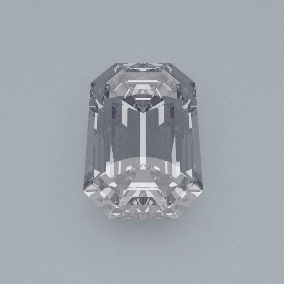 3d Model Emerald Cut Gemstone