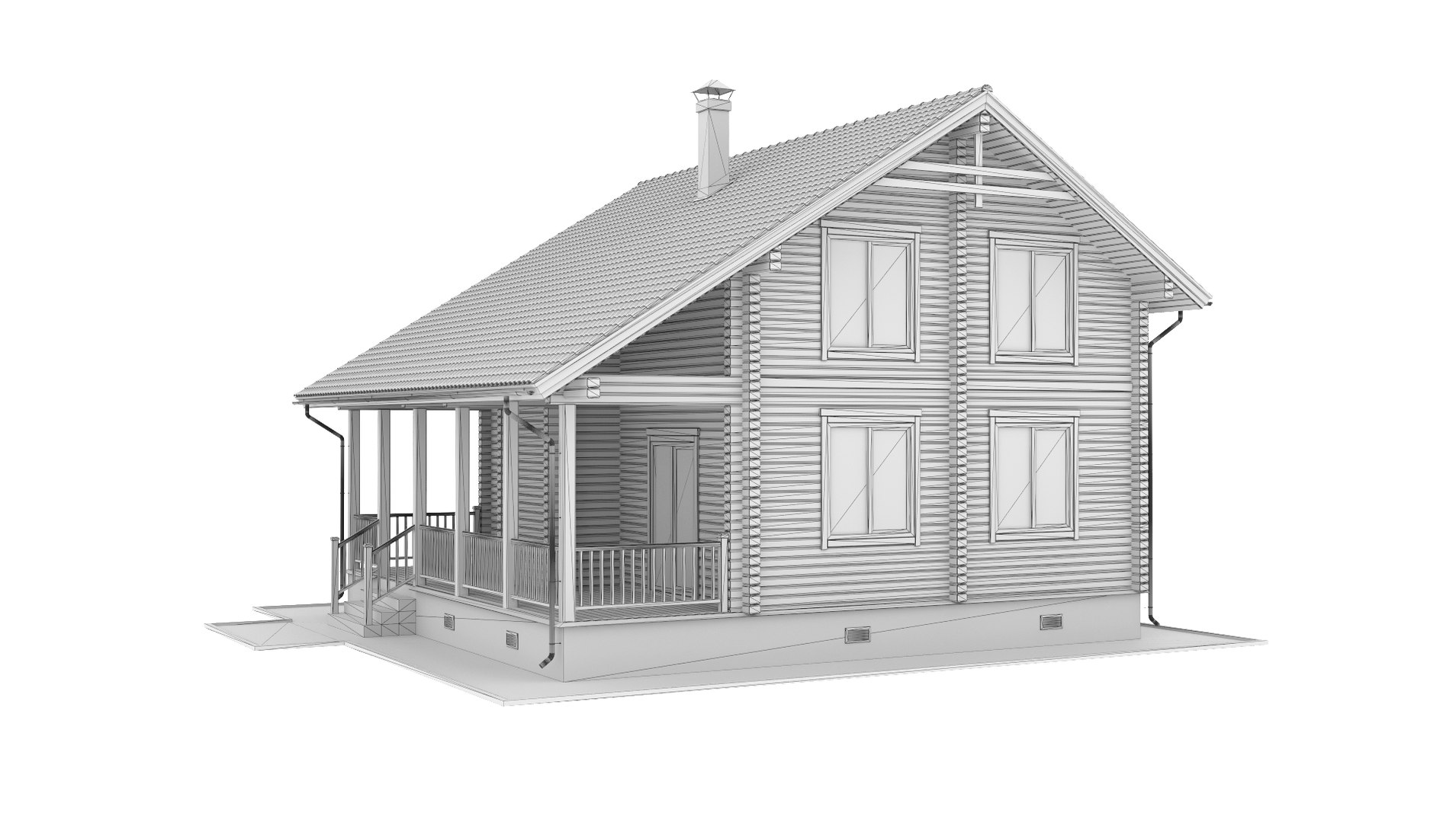 Country House 3D Model - TurboSquid 2426190