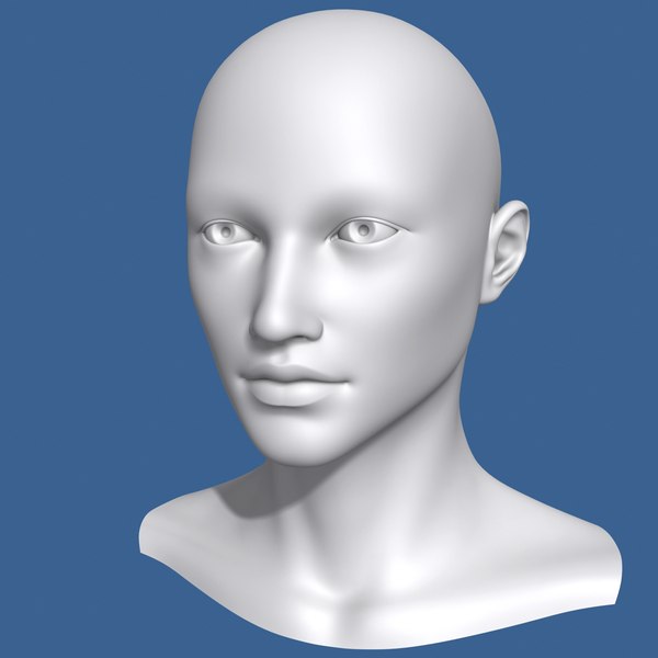 3d asian female head model