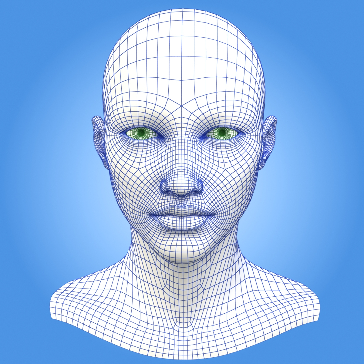 3d asian female head model