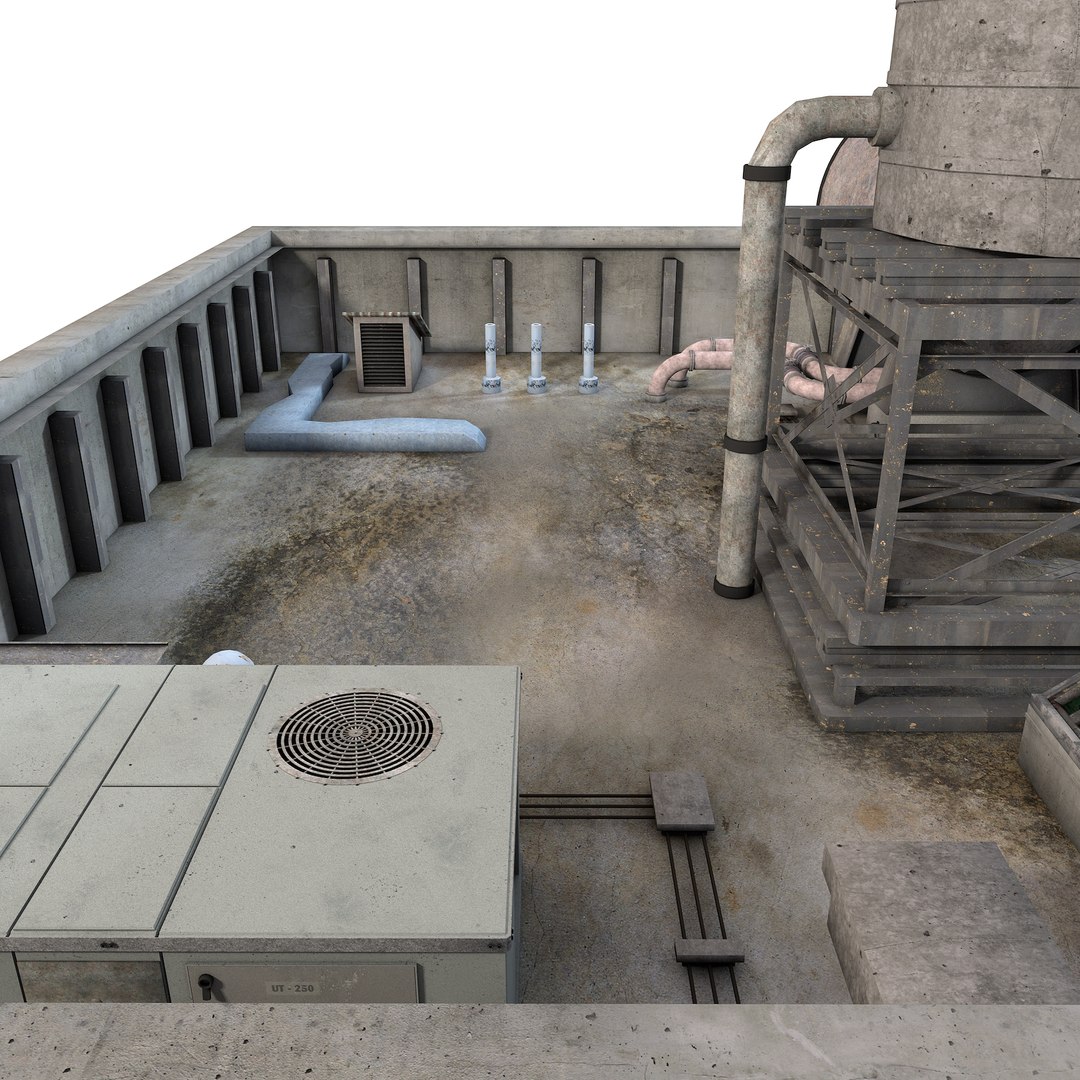 industrial rooftop environment roof 3d model