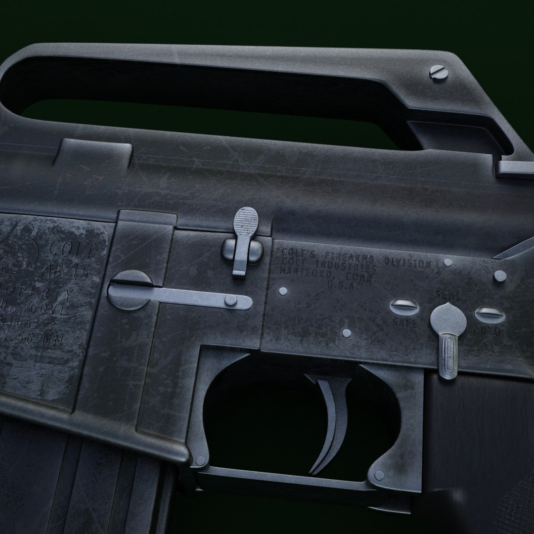 3d model of m16a1 assault rifle
