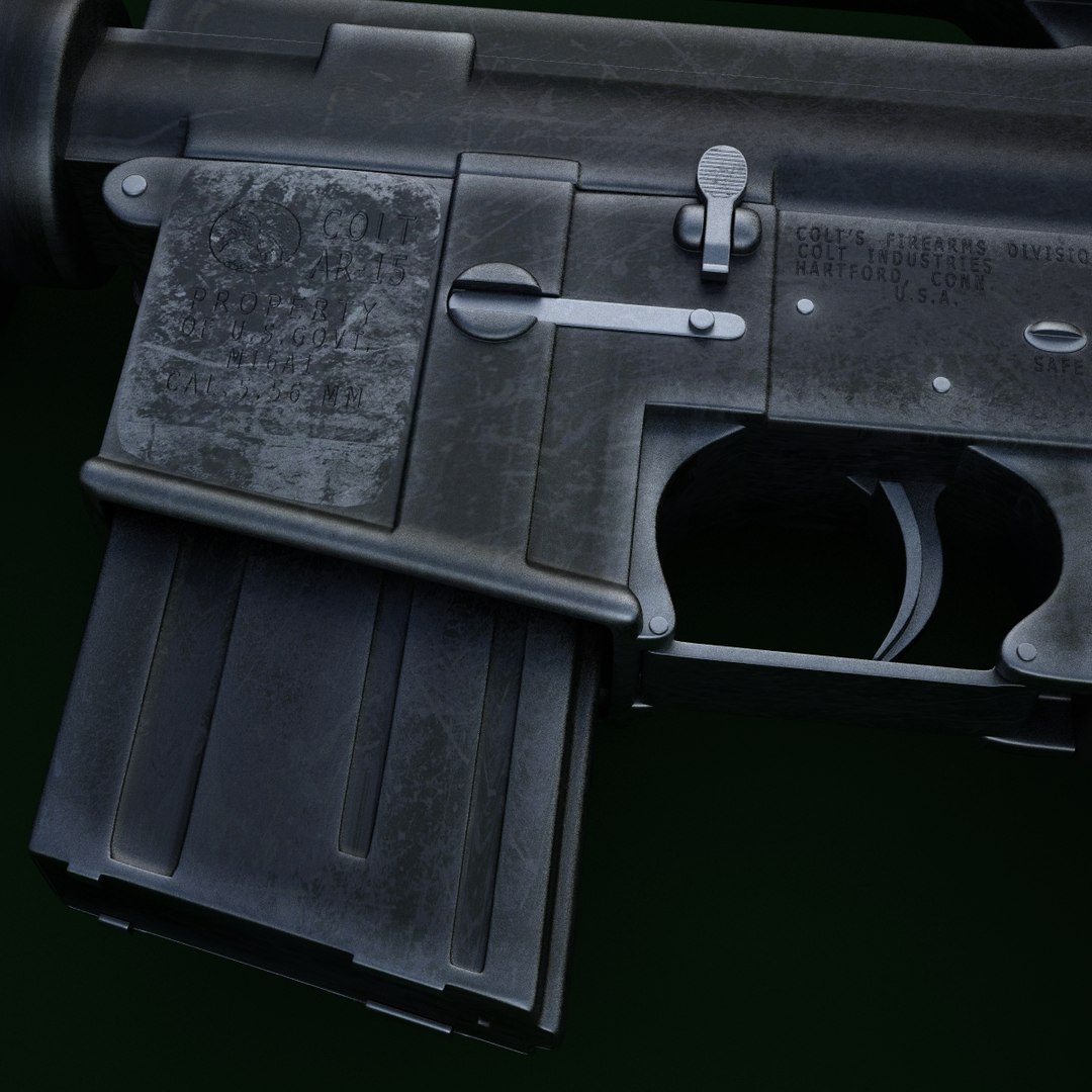 3d model of m16a1 assault rifle