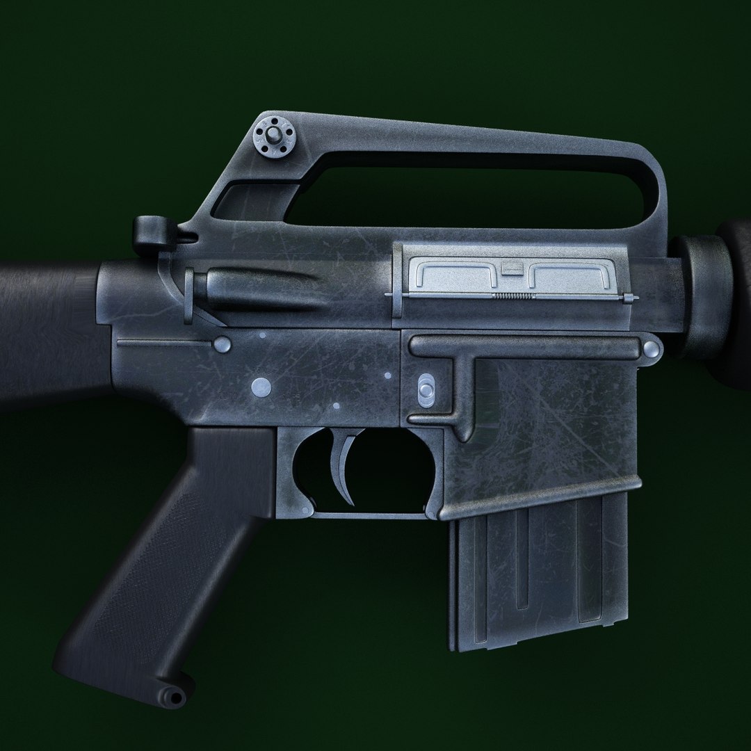 3d model of m16a1 assault rifle