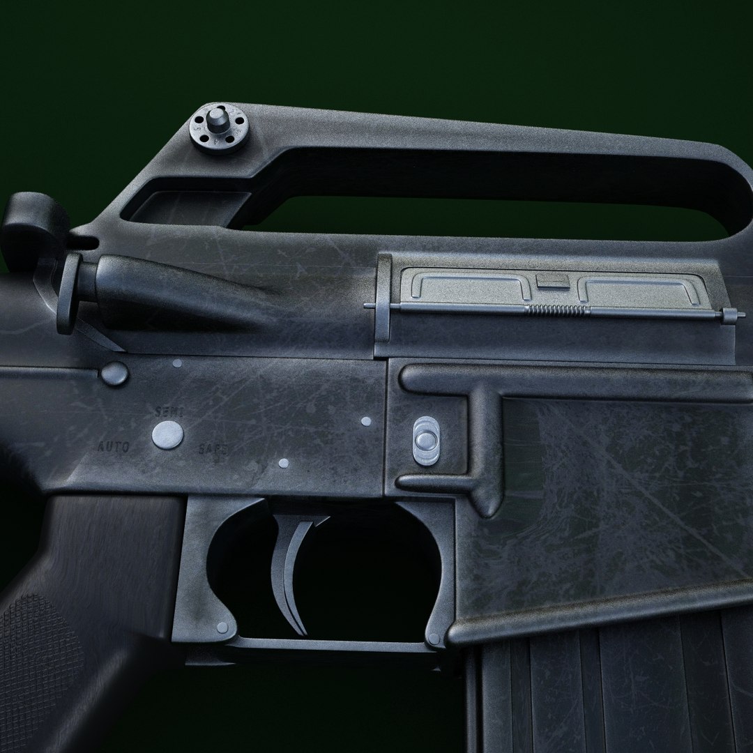 3d model of m16a1 assault rifle