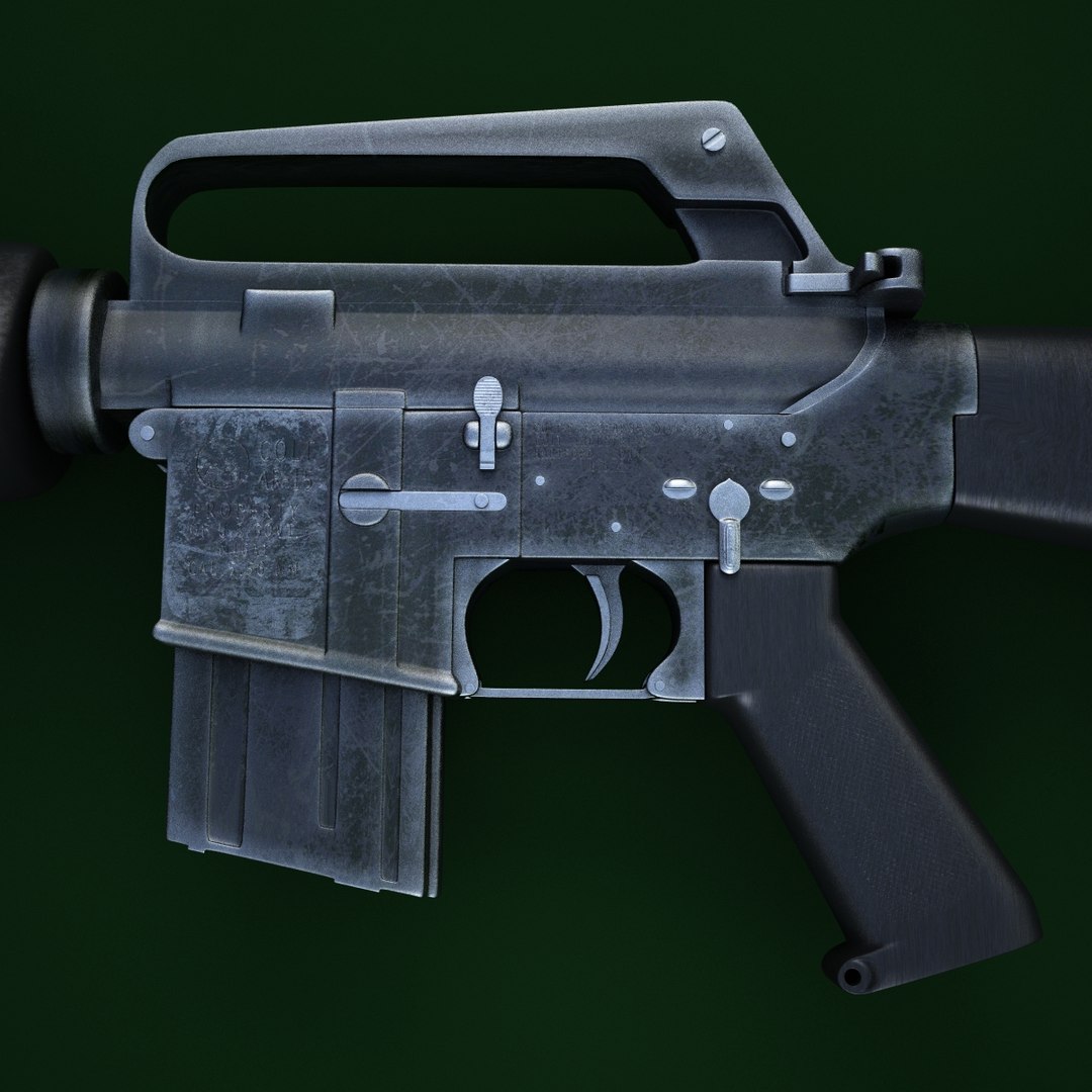 3d model of m16a1 assault rifle