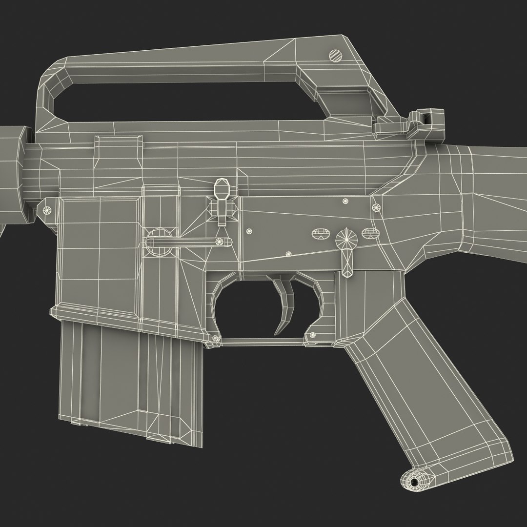 3d model of m16a1 assault rifle
