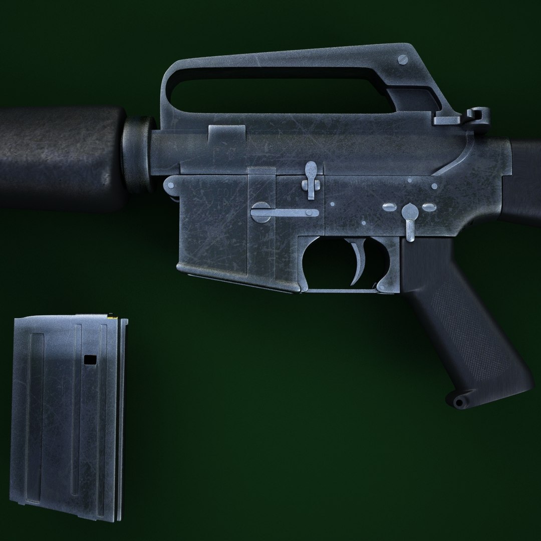 3d model of m16a1 assault rifle
