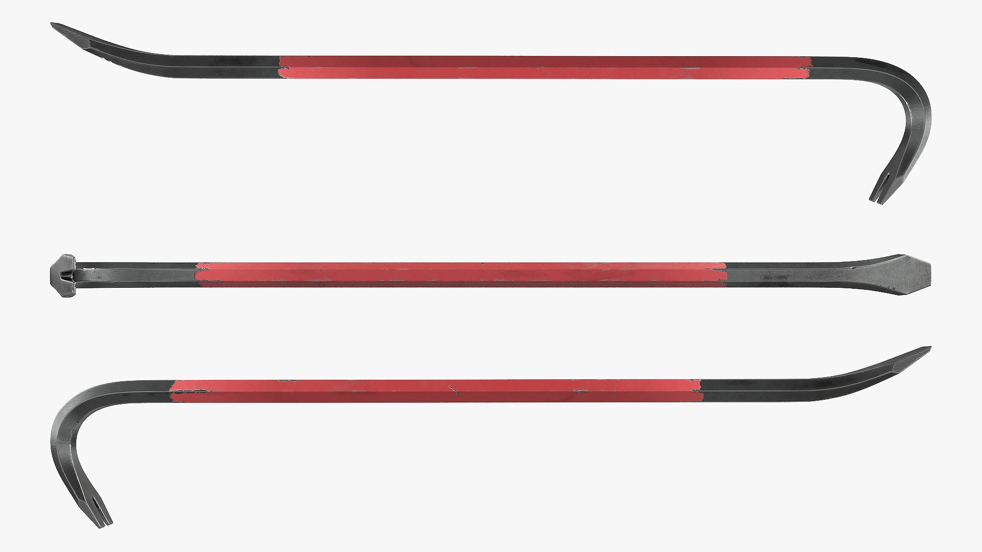 3D Model Old Metal Crowbar Bar - TurboSquid 1456324