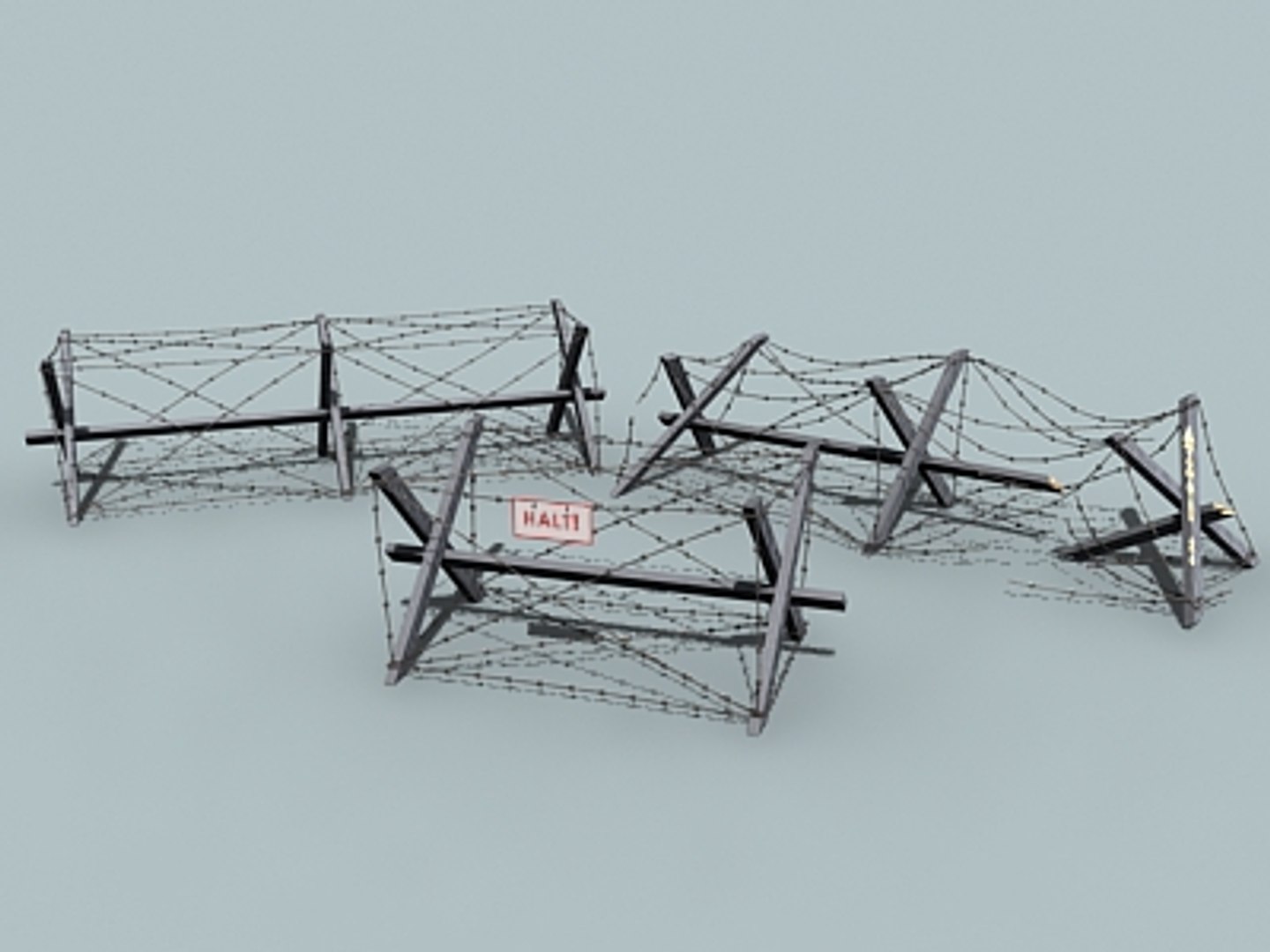 3d Barbed Wire Obstacles Model