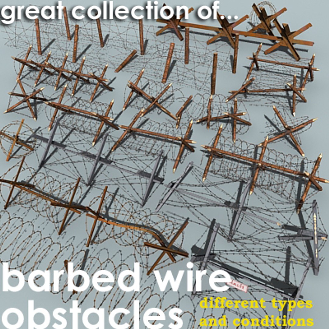 3d Barbed Wire Obstacles Model