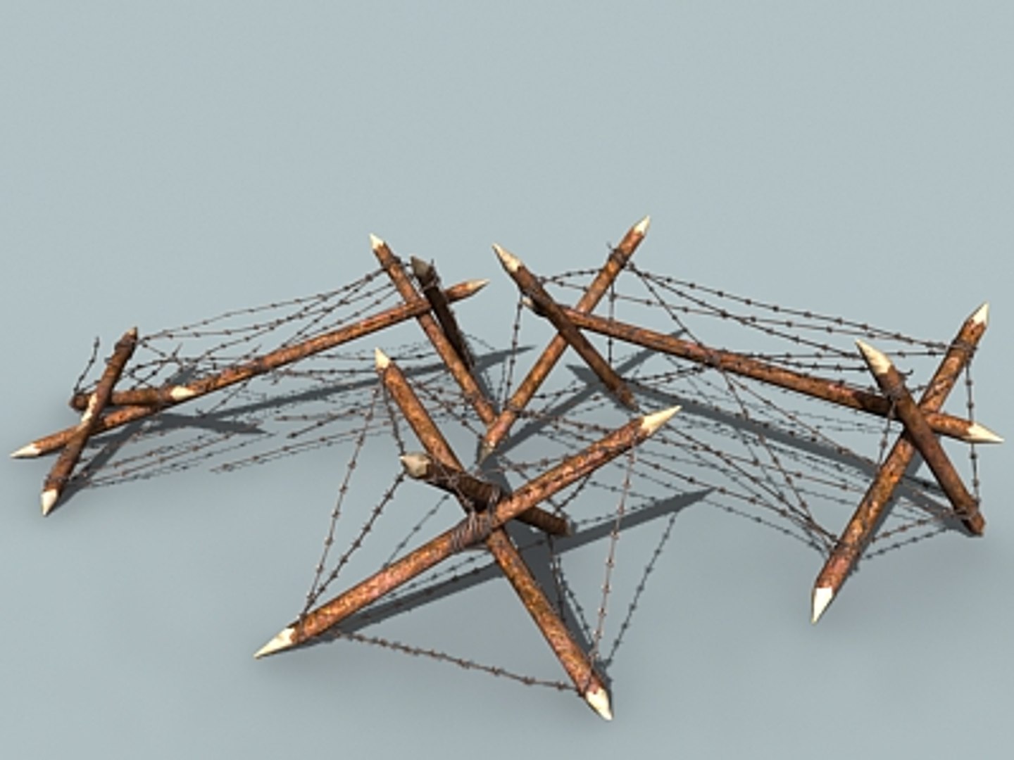 3d Barbed Wire Obstacles Model