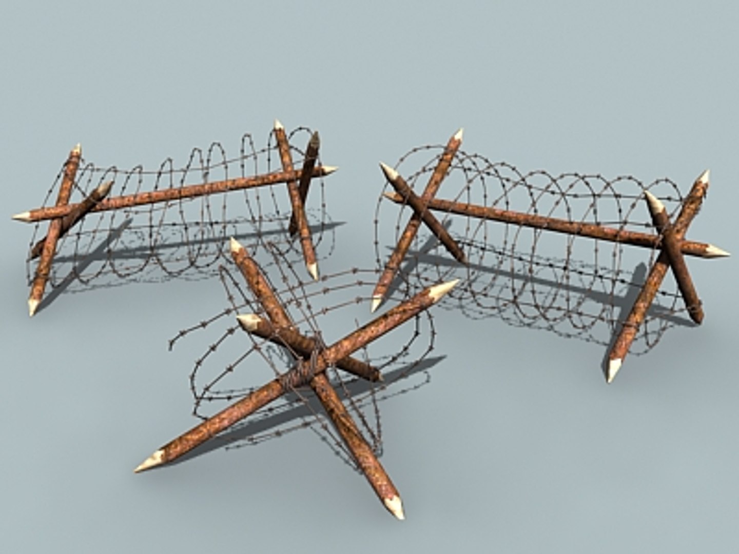 3d Barbed Wire Obstacles Model