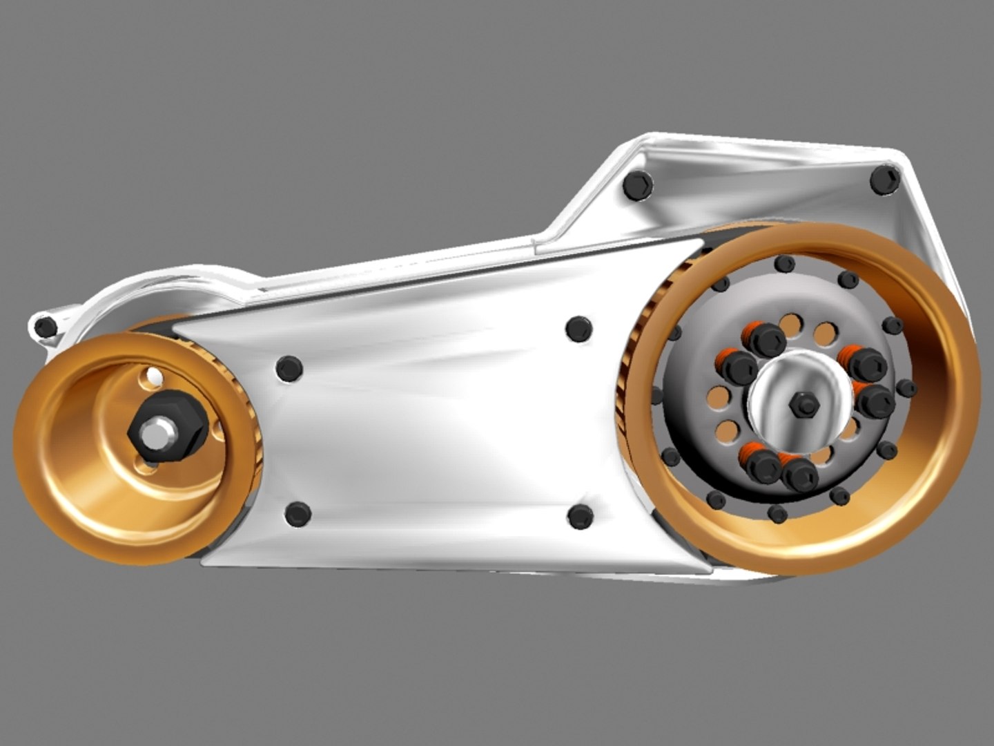 3d Primary Motorcycle Engine Model