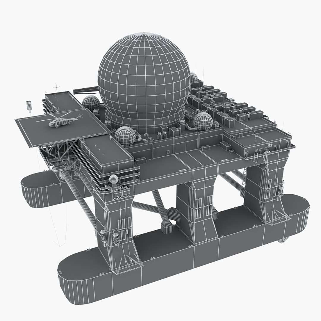3d Sbx- Sea-based X-band Radar Model