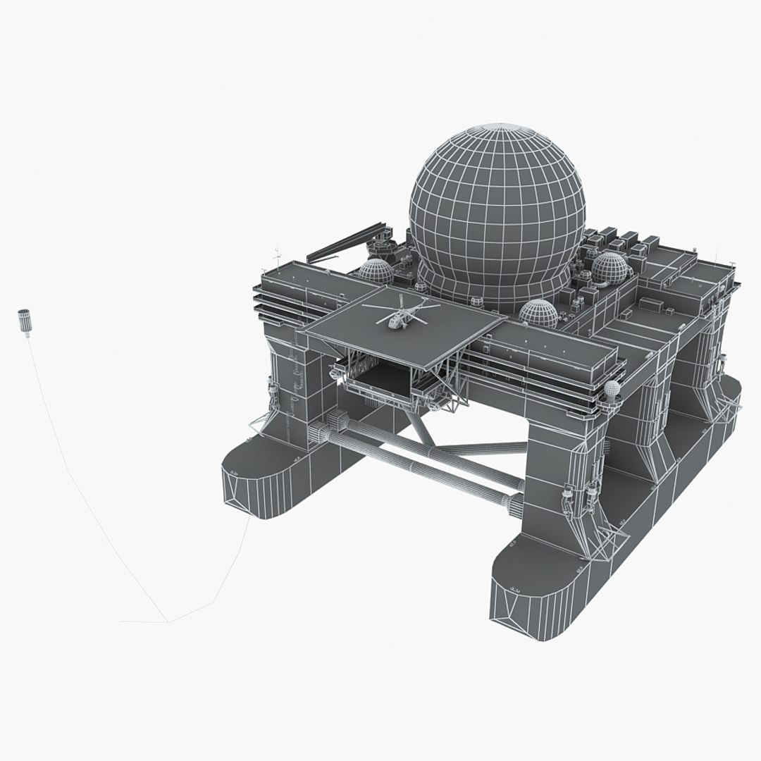 3d Sbx- Sea-based X-band Radar Model