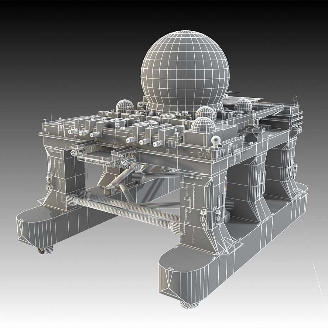3d Sbx- Sea-based X-band Radar Model