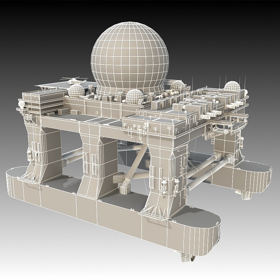 3d Sbx- Sea-based X-band Radar Model
