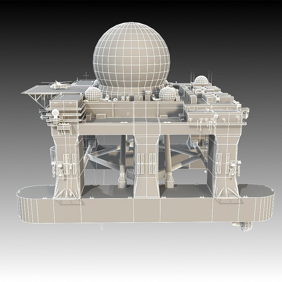 3d Sbx- Sea-based X-band Radar Model