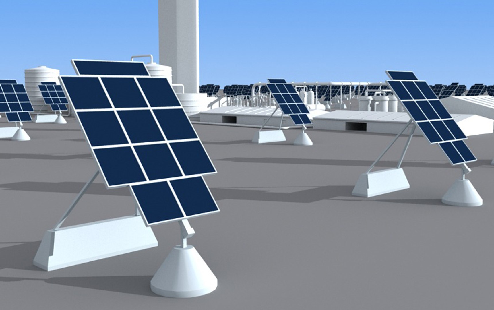 3d Solar Power Station Model