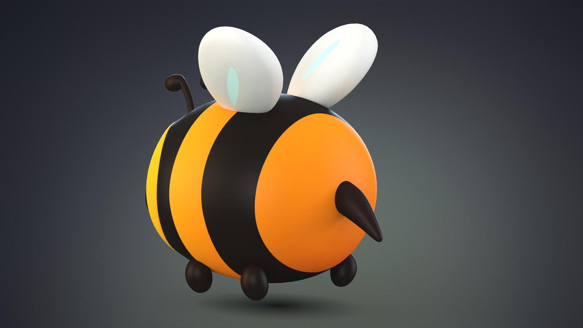 Cute cartoon bee 3D model - TurboSquid 1606446