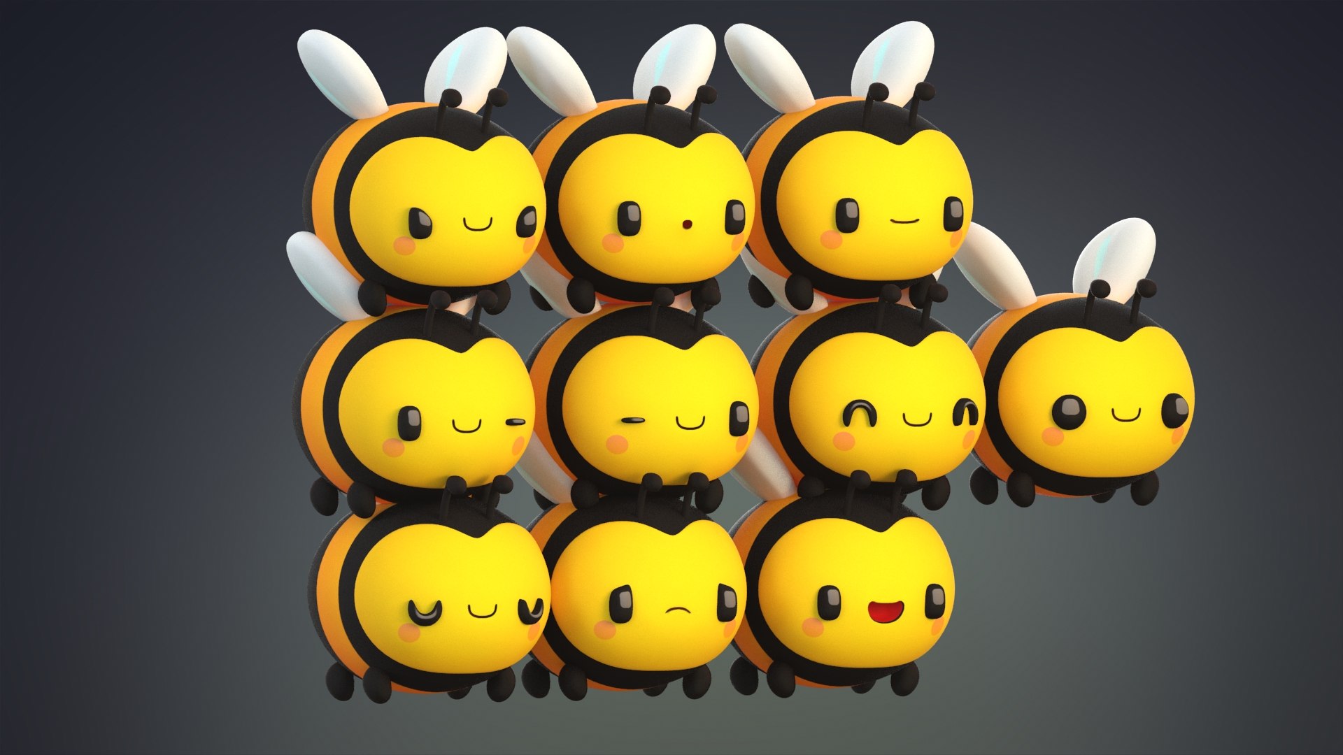Cute Cartoon Bee 3D Model - TurboSquid 1606446