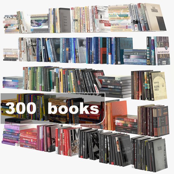 white books set 3d model