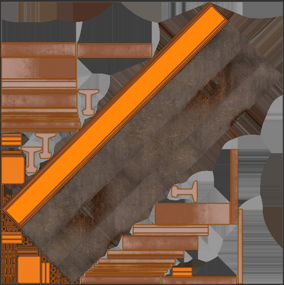 Parts Rail Railway Track 3D Model - TurboSquid 2246080