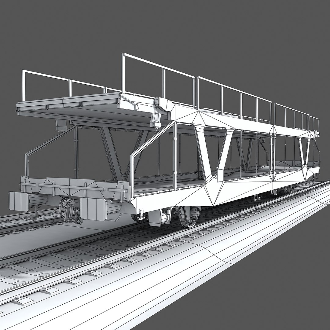 3d Model Car Transporter Wagon 1