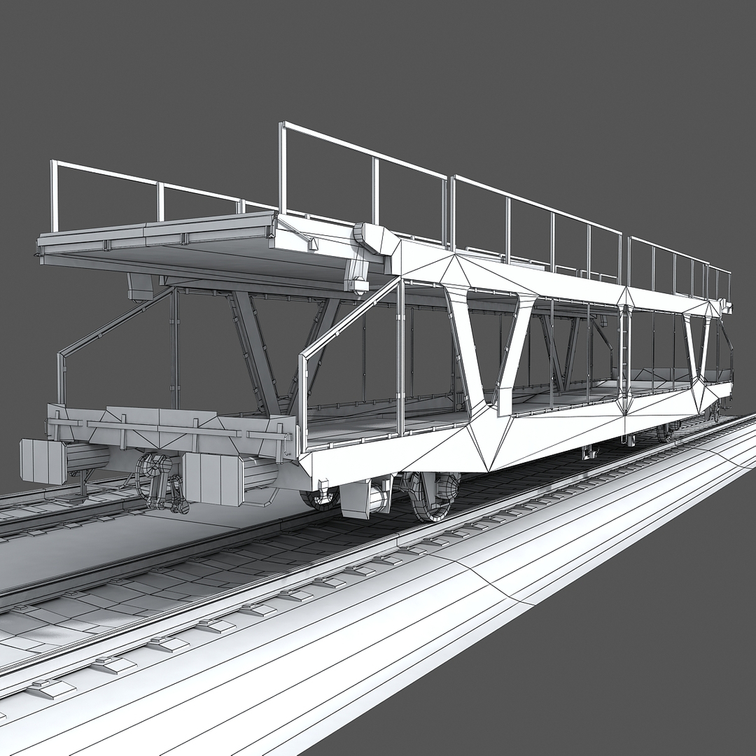 3d model car transporter wagon 1