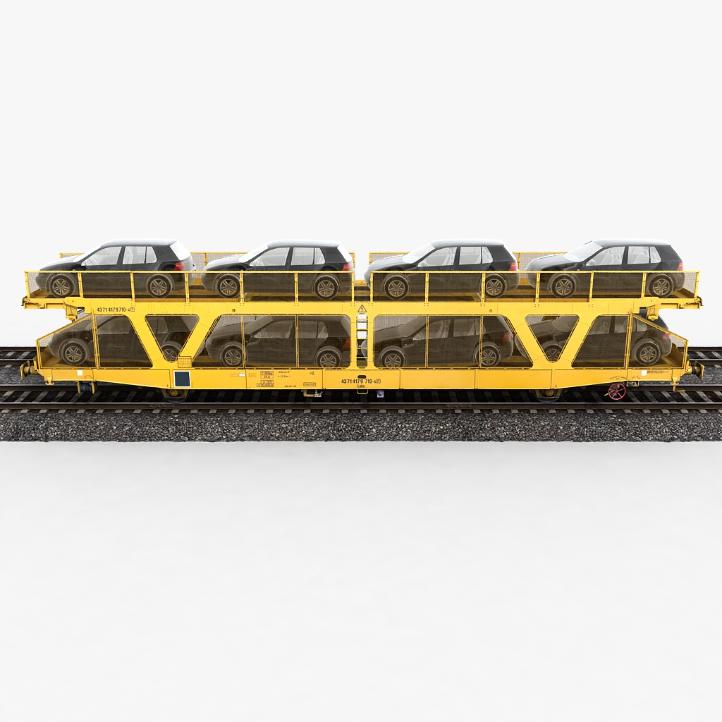 3d model car transporter wagon 1