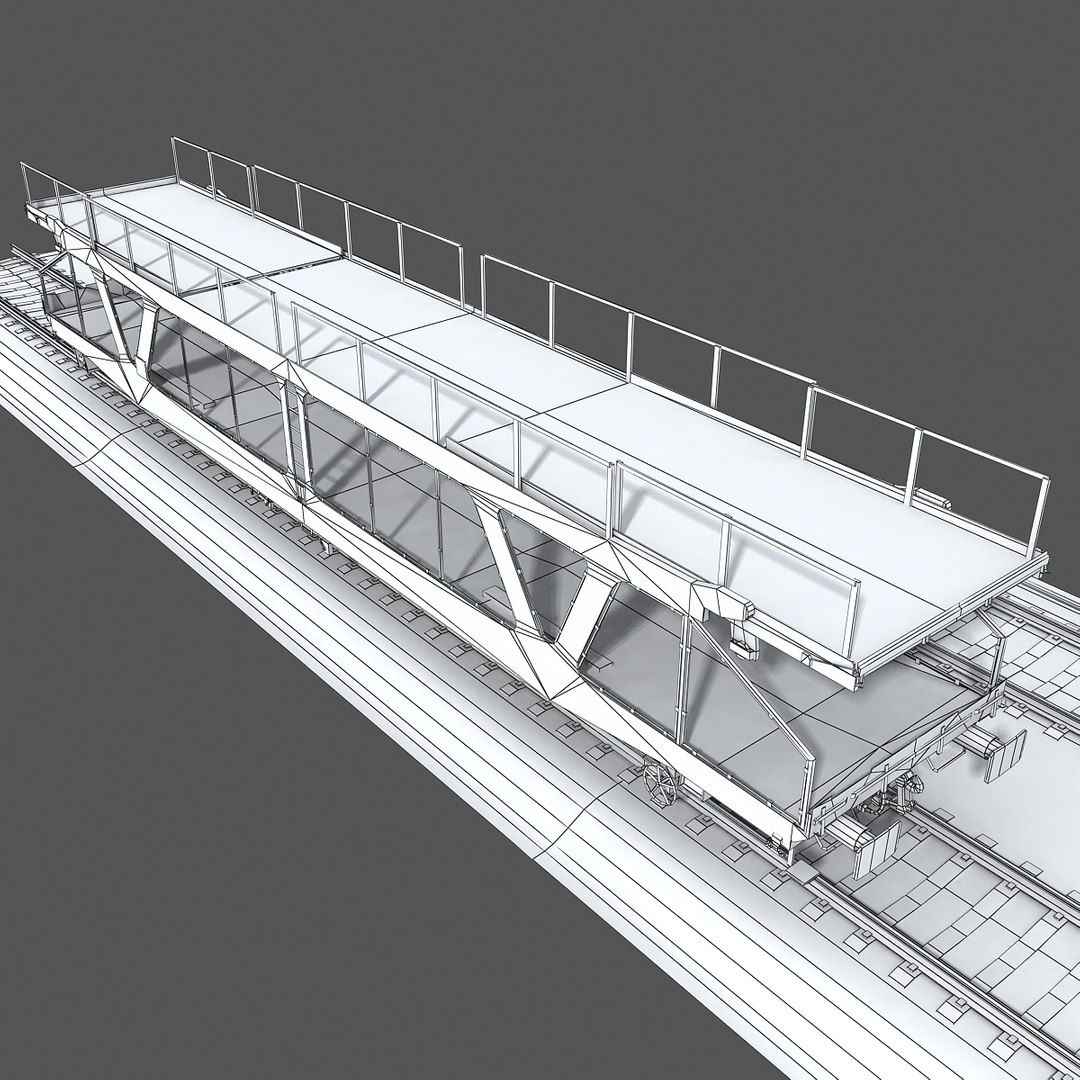 3d Model Car Transporter Wagon 1