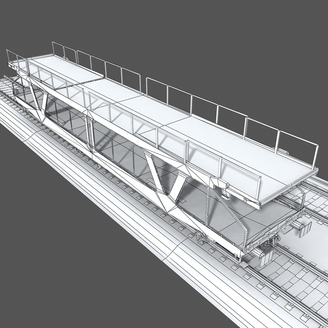 3d model car transporter wagon 1