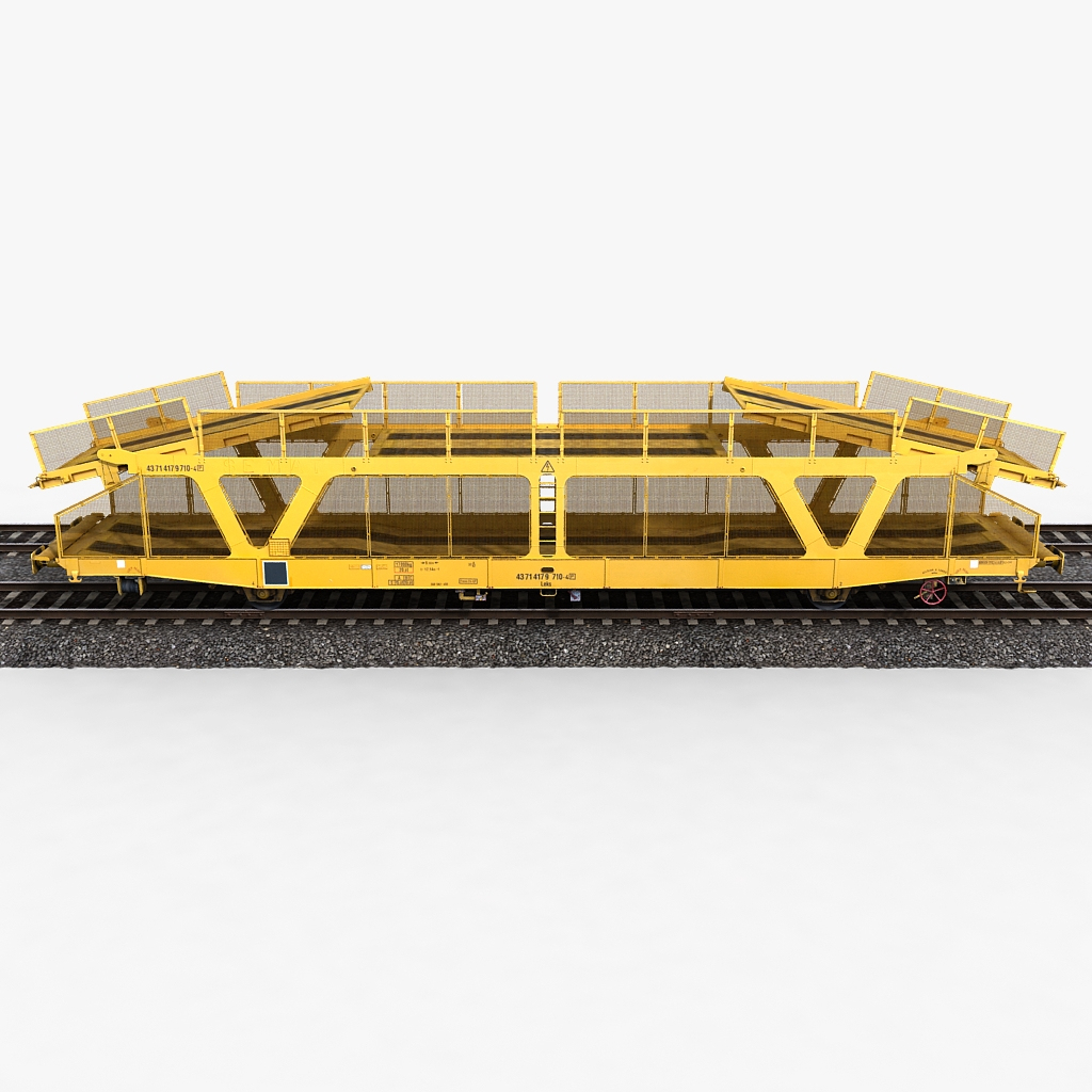 3d model car transporter wagon 1