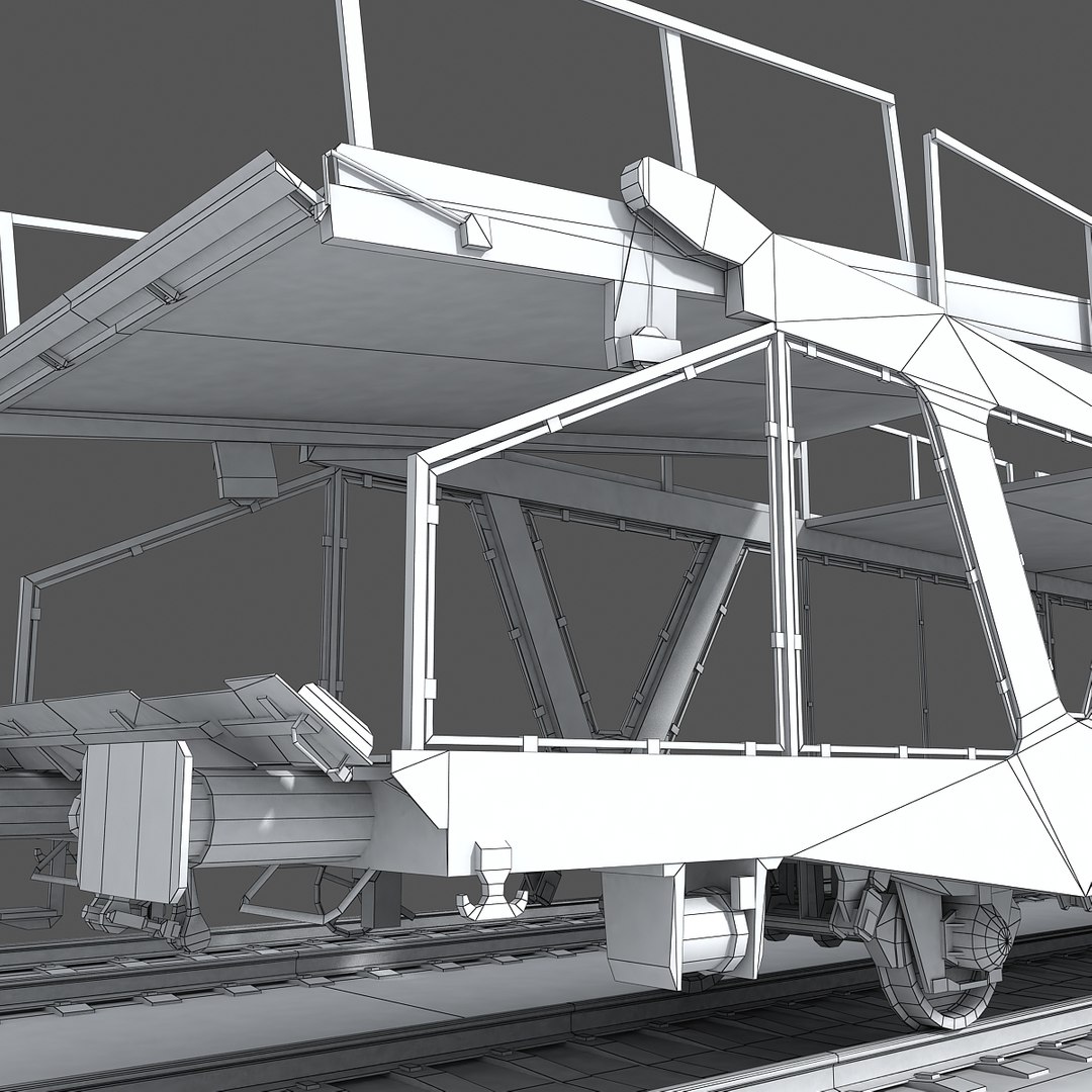 3d Model Car Transporter Wagon 1