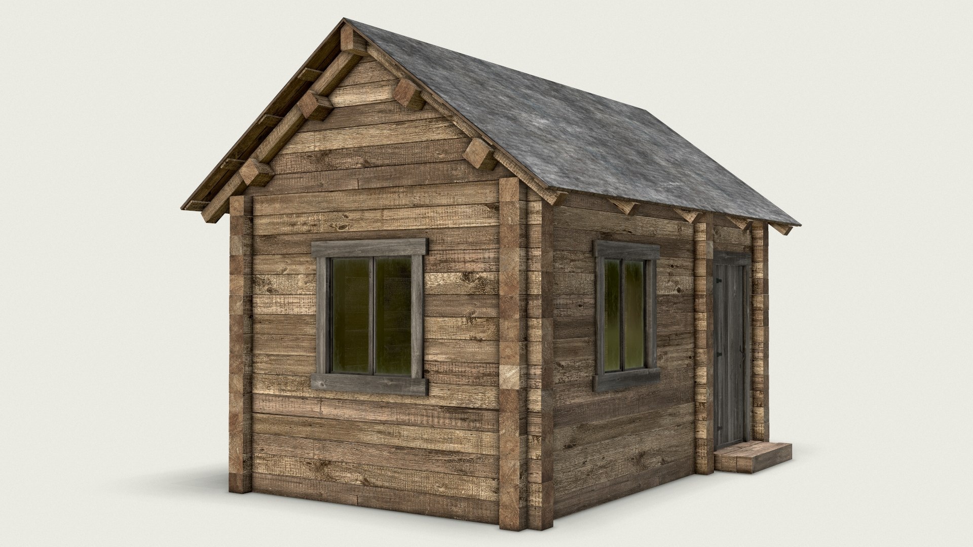 Rustic log cabin wooden house 3D model - TurboSquid 1657143