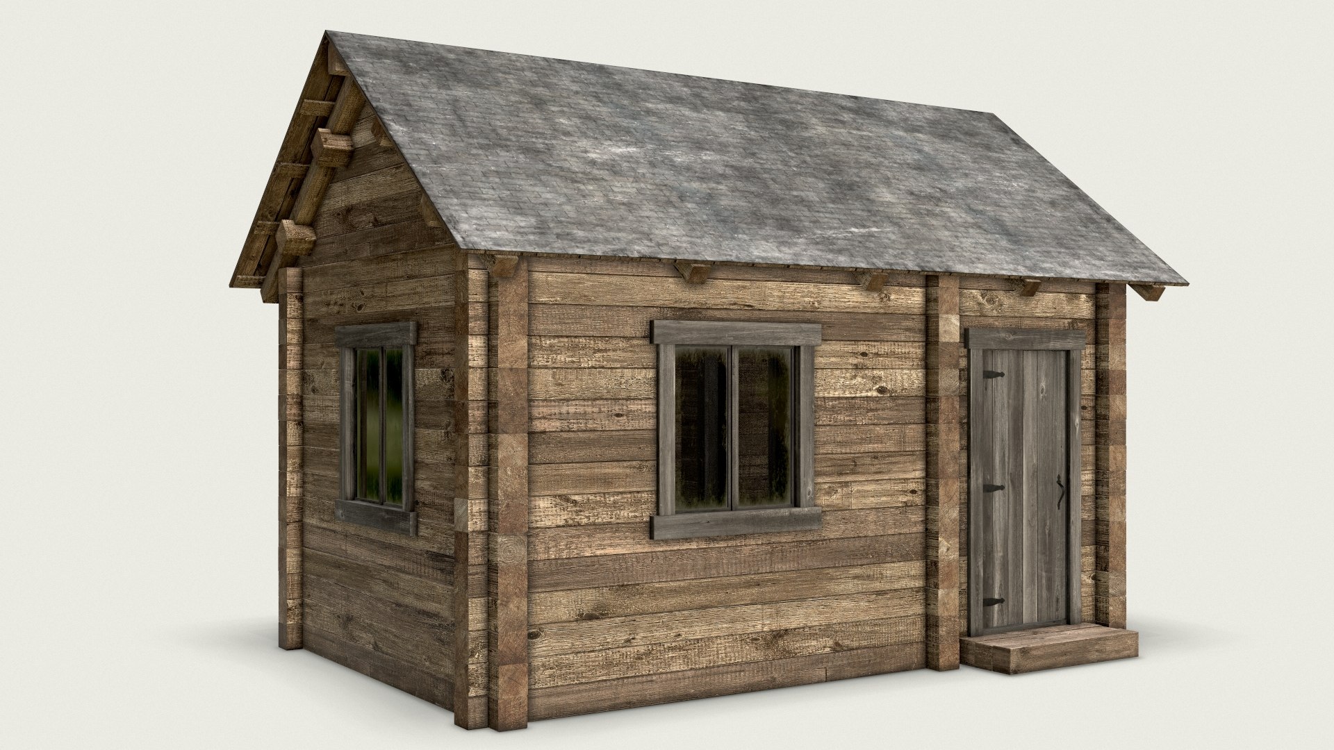 Rustic Log Cabin Wooden House 3D Model - TurboSquid 1657143