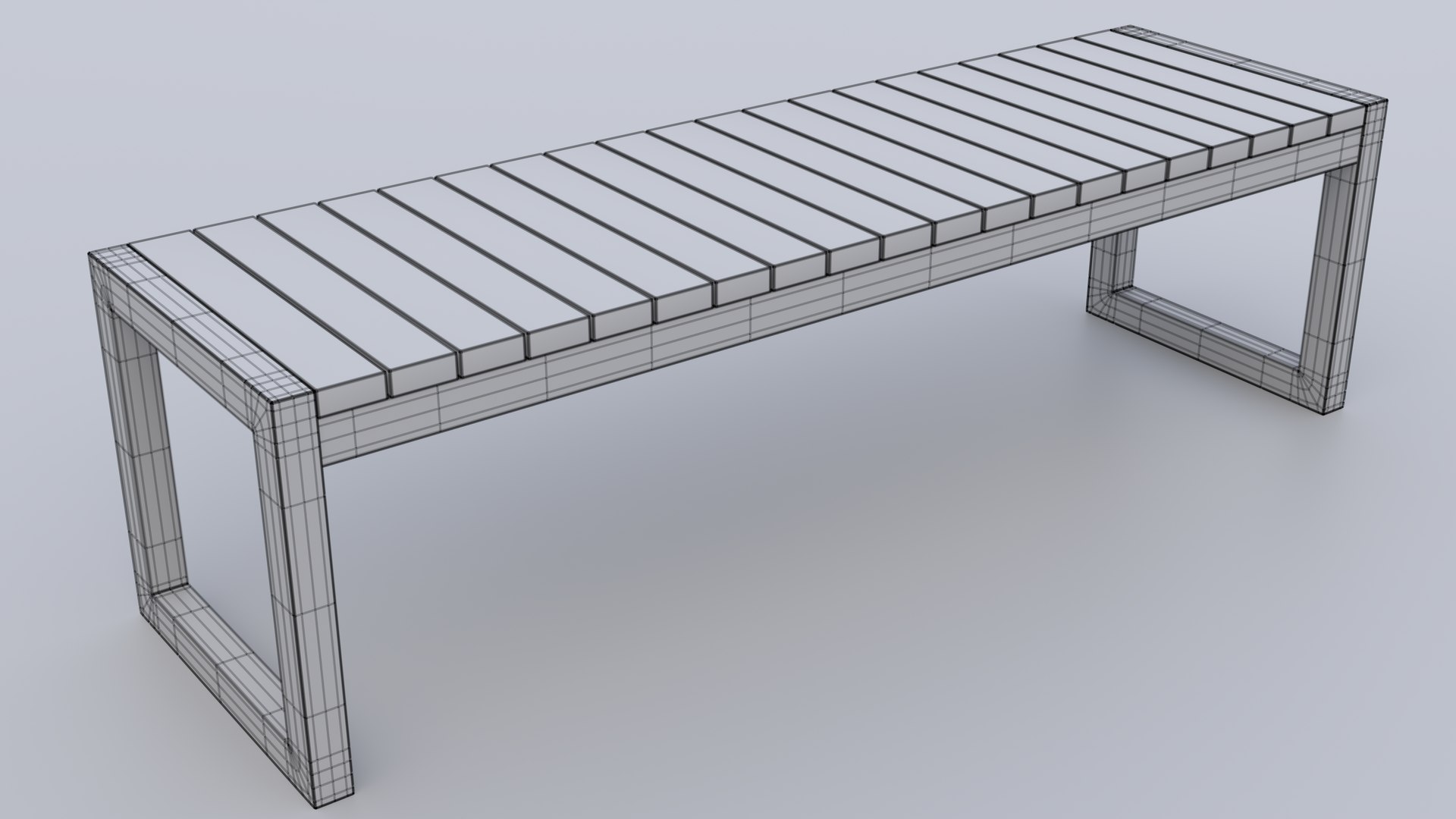 3D Wooden Bench With Metal Legs Model - TurboSquid 2288981