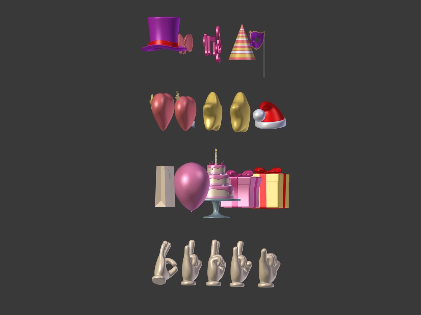 Party Pack 3D - TurboSquid 1653007