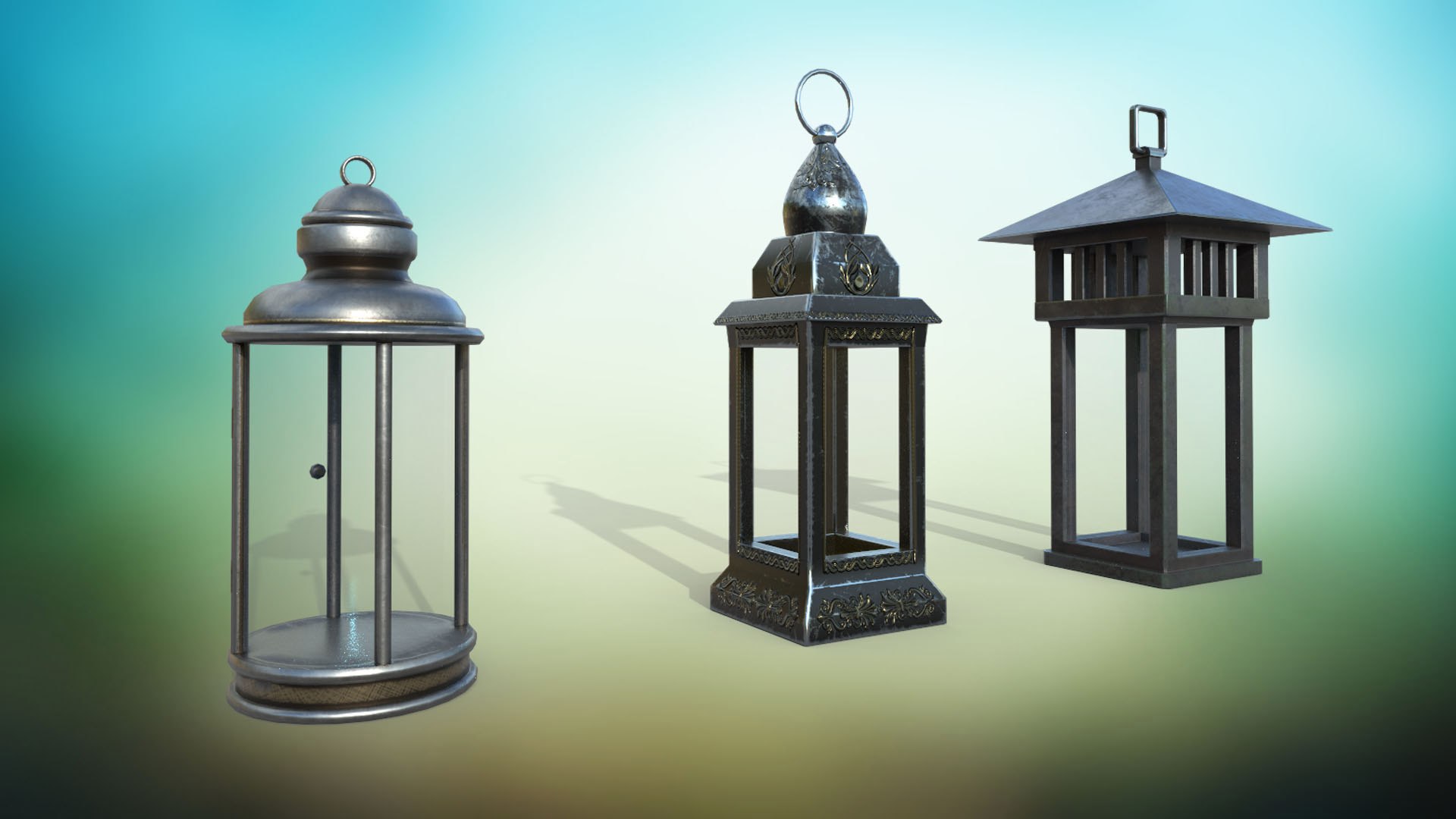 Metal lantern in vintage and modern style Low-poly 3D - TurboSquid 2006913