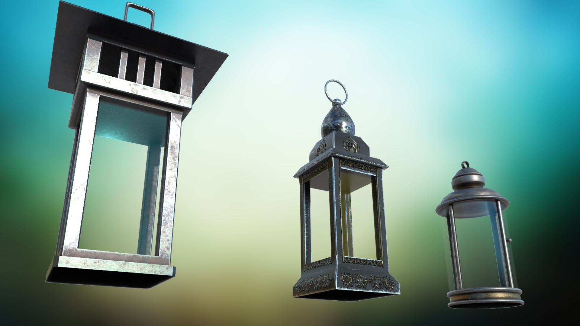 Metal lantern in vintage and modern style Low-poly 3D - TurboSquid 2006913