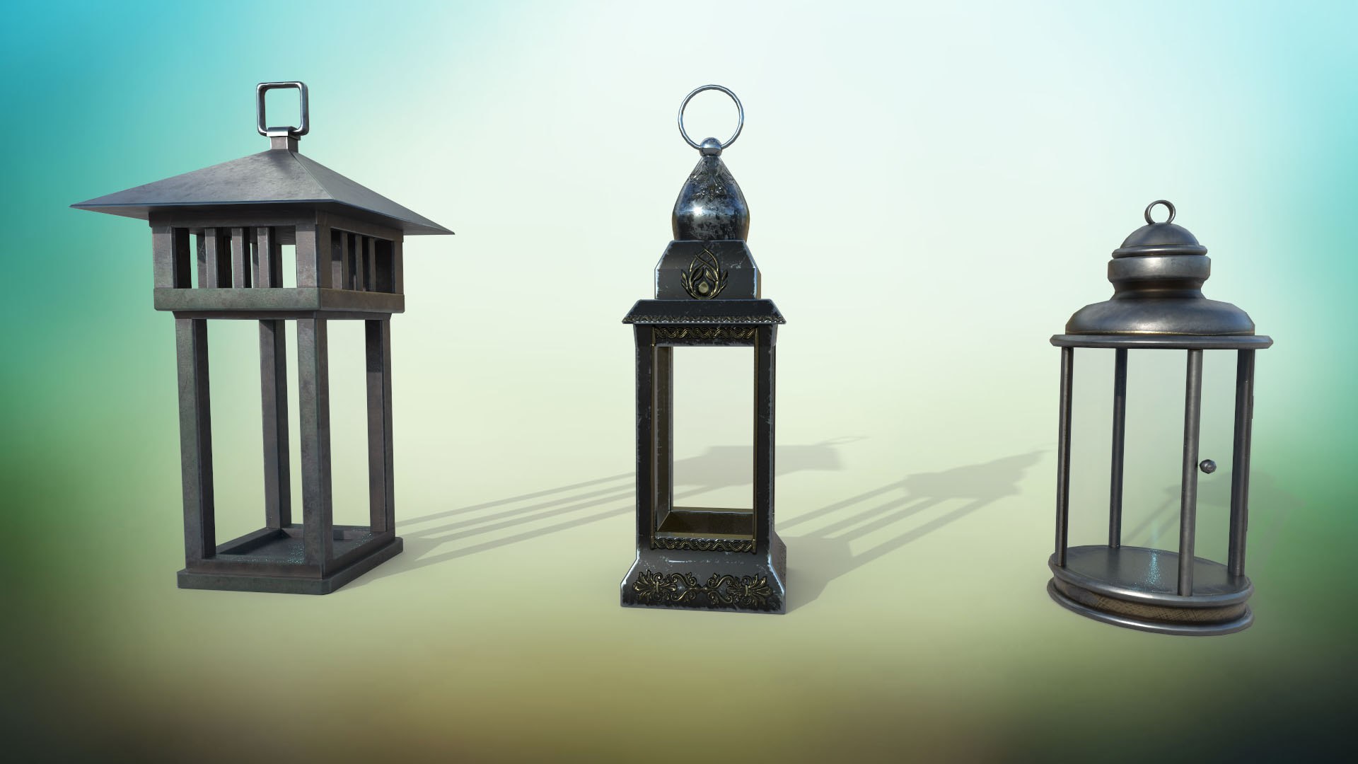 Metal lantern in vintage and modern style Low-poly 3D - TurboSquid 2006913