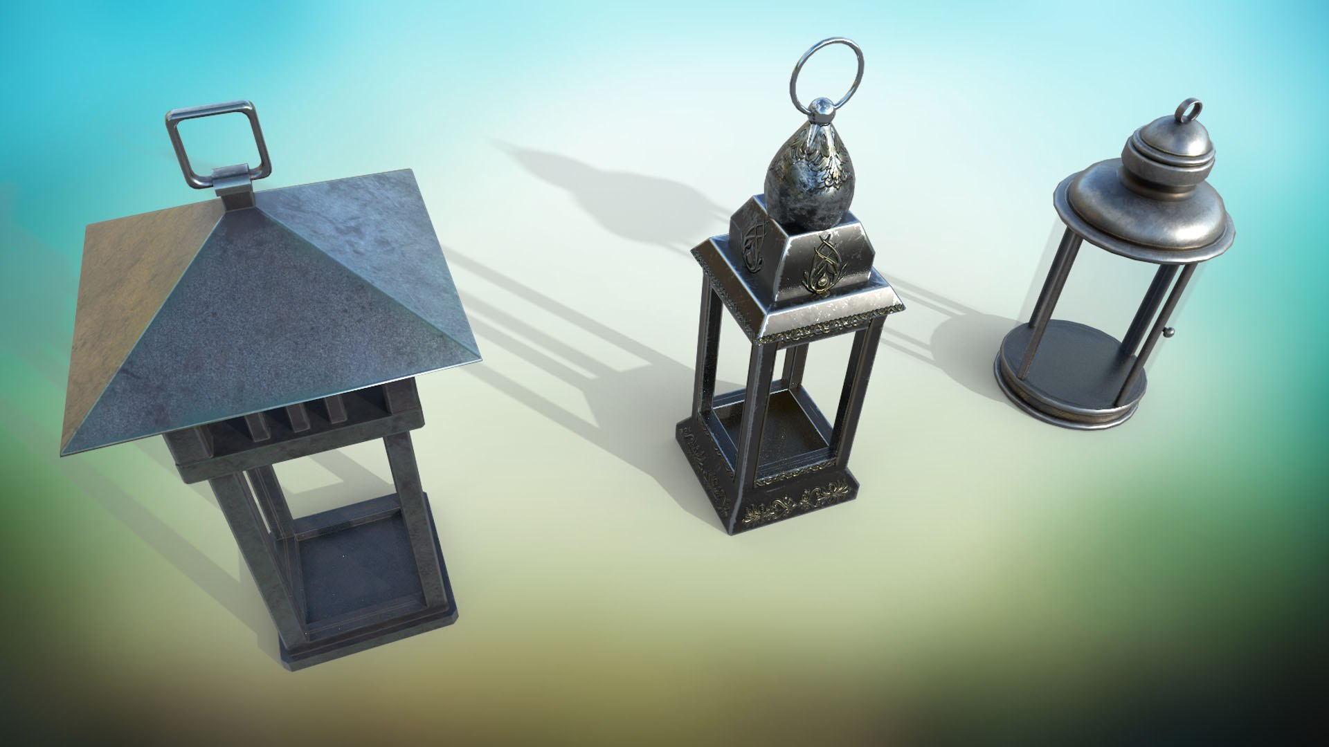 Metal lantern in vintage and modern style Low-poly 3D - TurboSquid 2006913