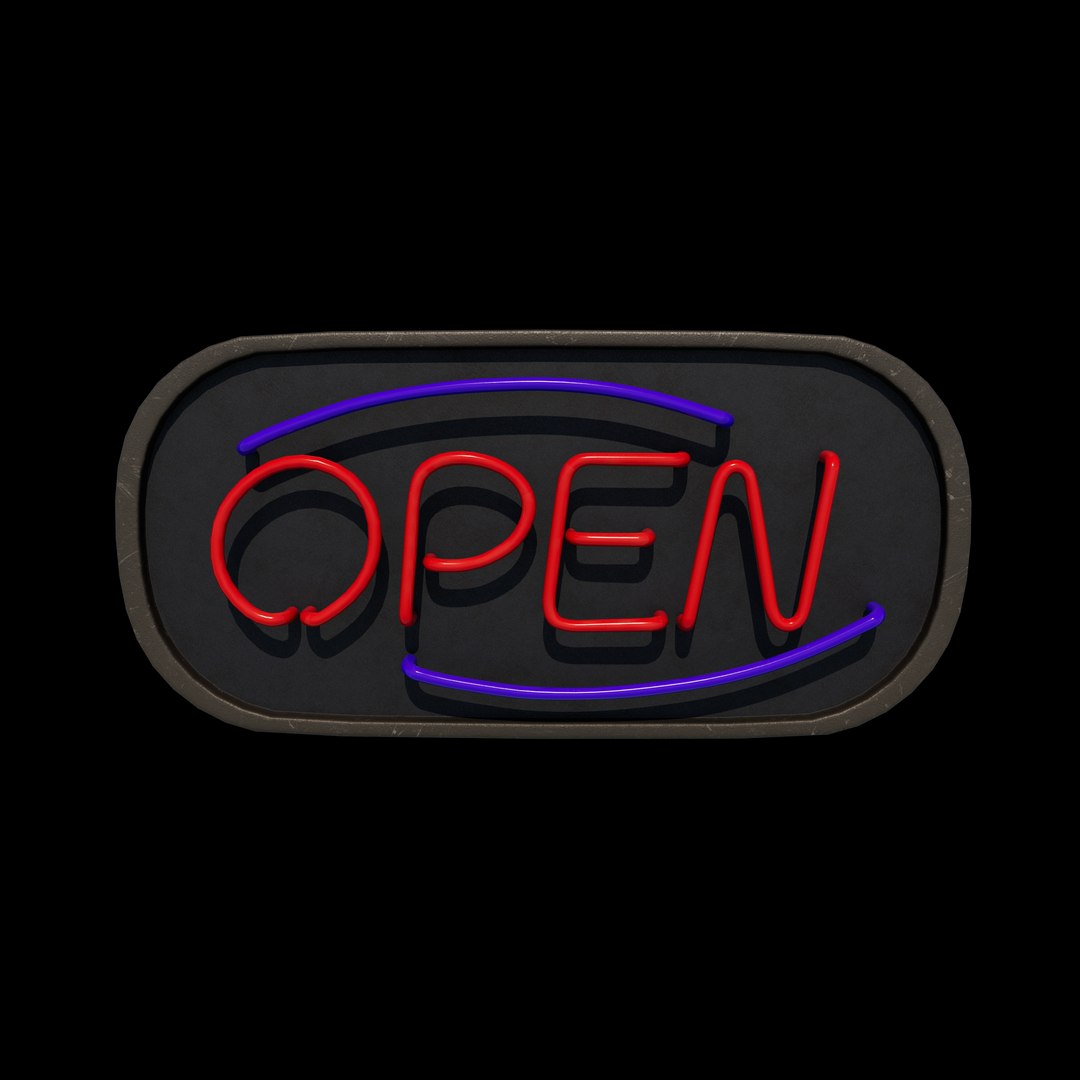 3D LED Open Sign 3D Model Model - TurboSquid 2351566