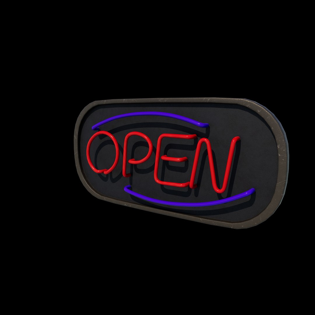 3D LED Open Sign 3D Model Model - TurboSquid 2351566