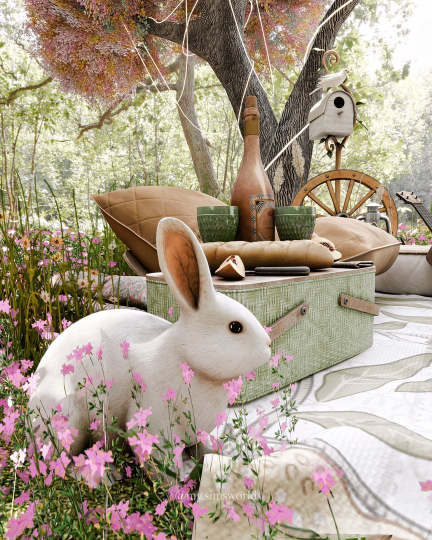 Spring Picnic Blender Scene 3D Model - TurboSquid 2392951