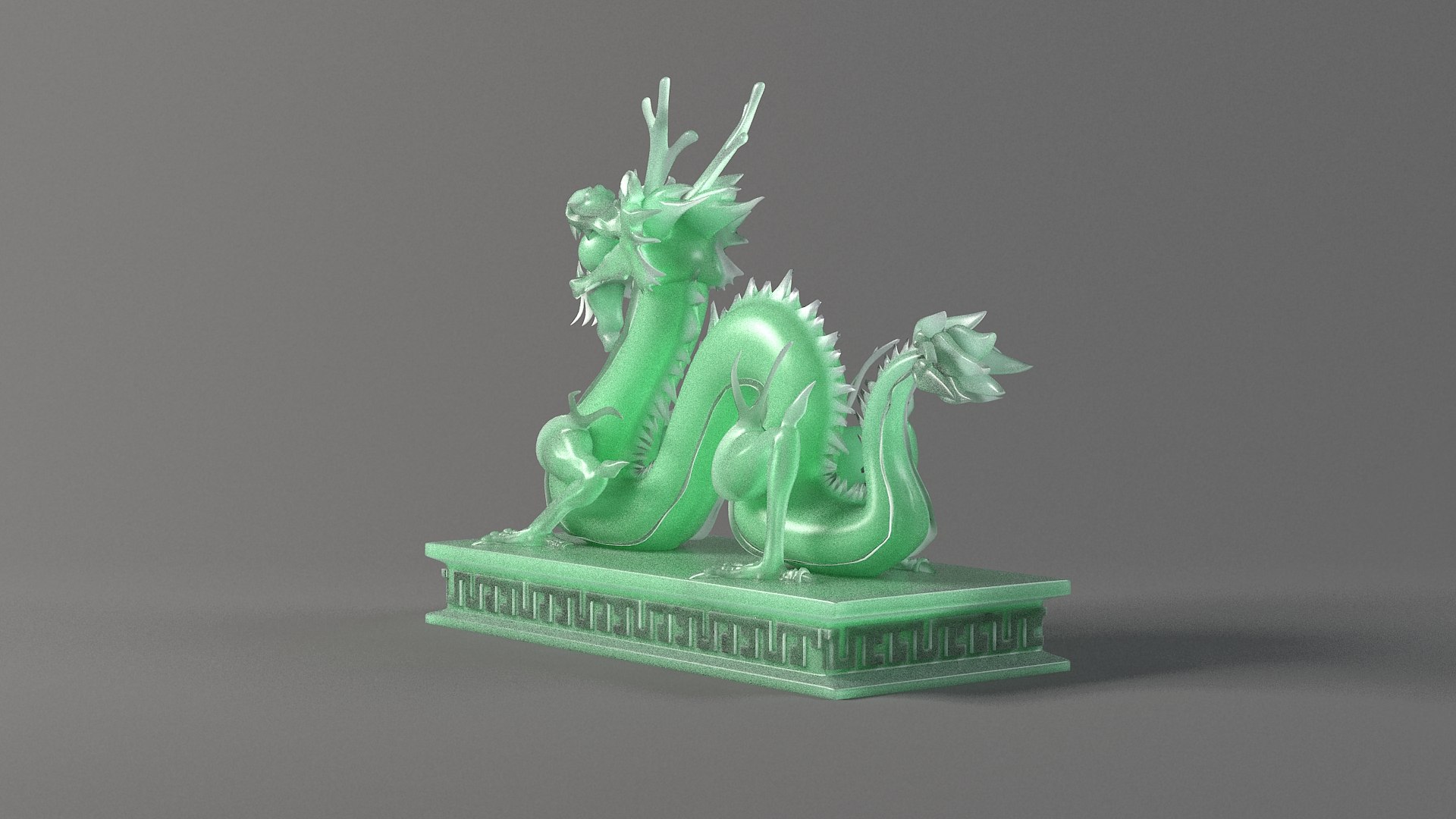3D Carved Model Jade Seal Panlong Dragons Animals Dinosaur - TurboSquid ...