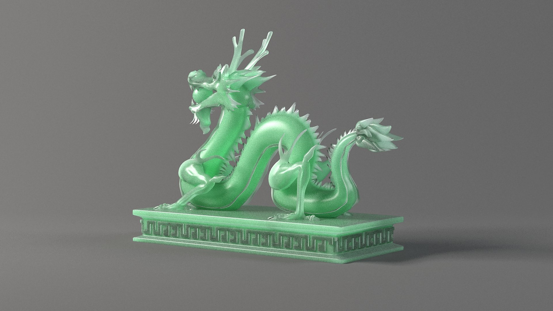 3D Carved Model Jade Seal Panlong Dragons Animals Dinosaur - TurboSquid ...