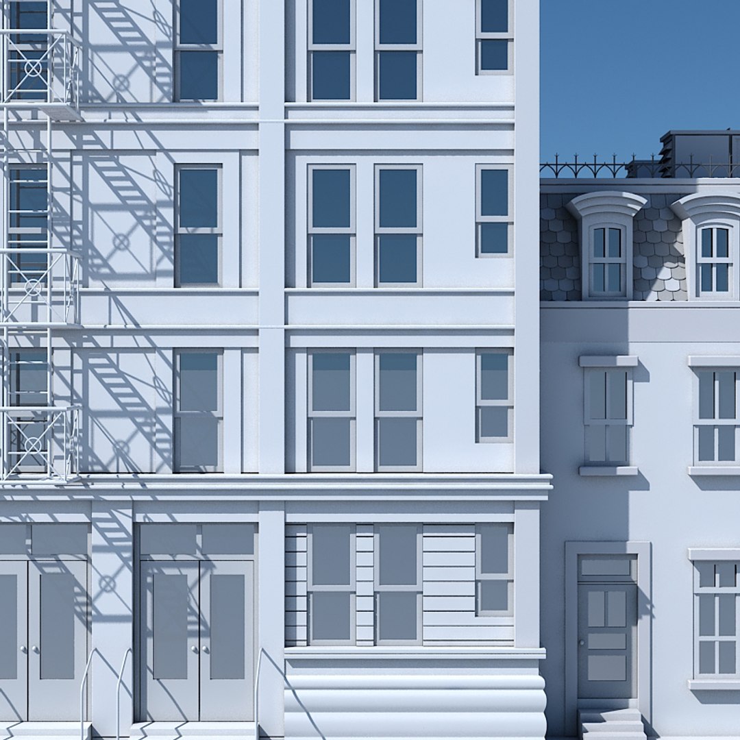 Tenement Building Facade 3D Model - TurboSquid 1302920