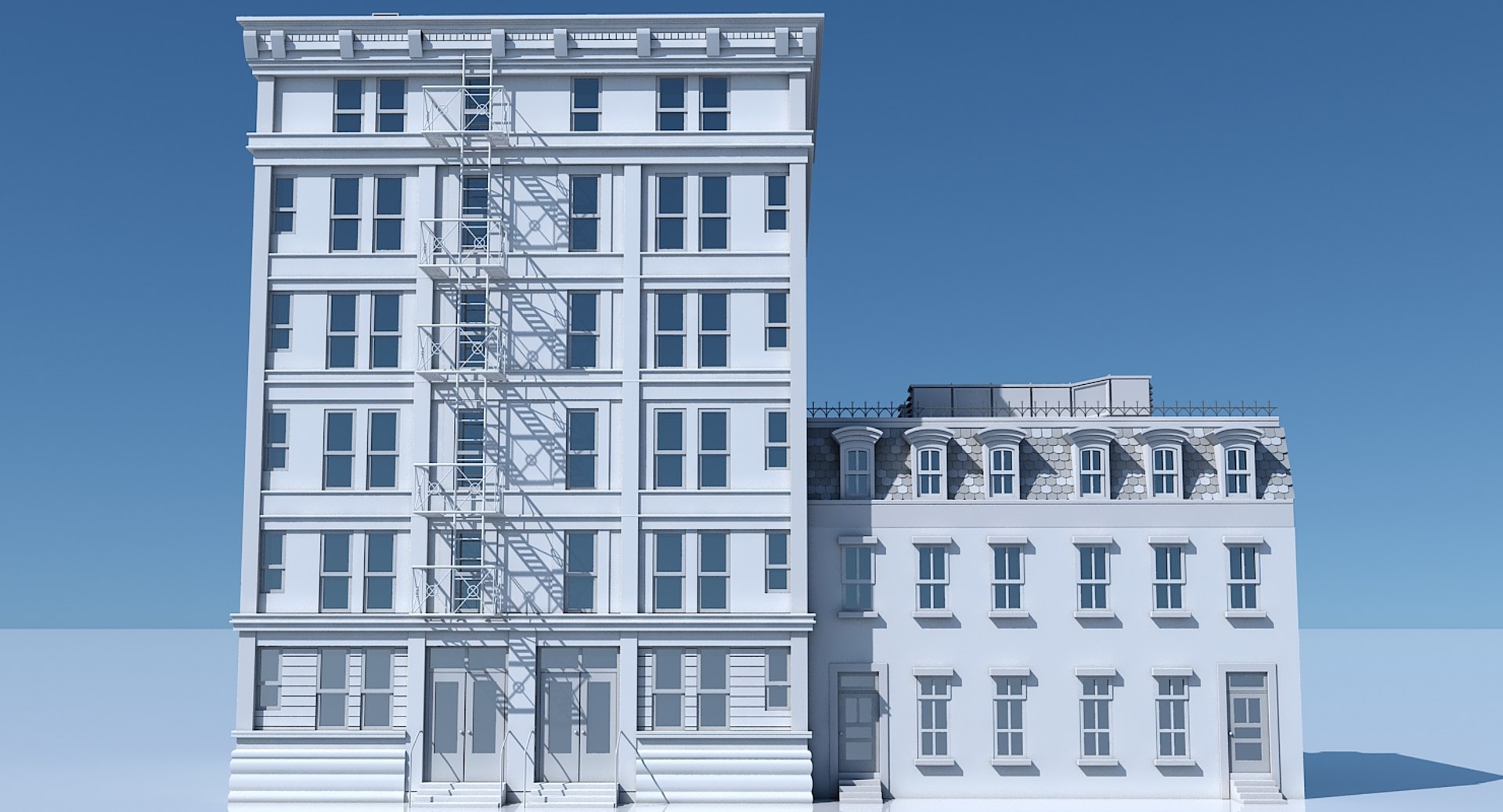 Tenement Building Facade 3D Model - TurboSquid 1302920